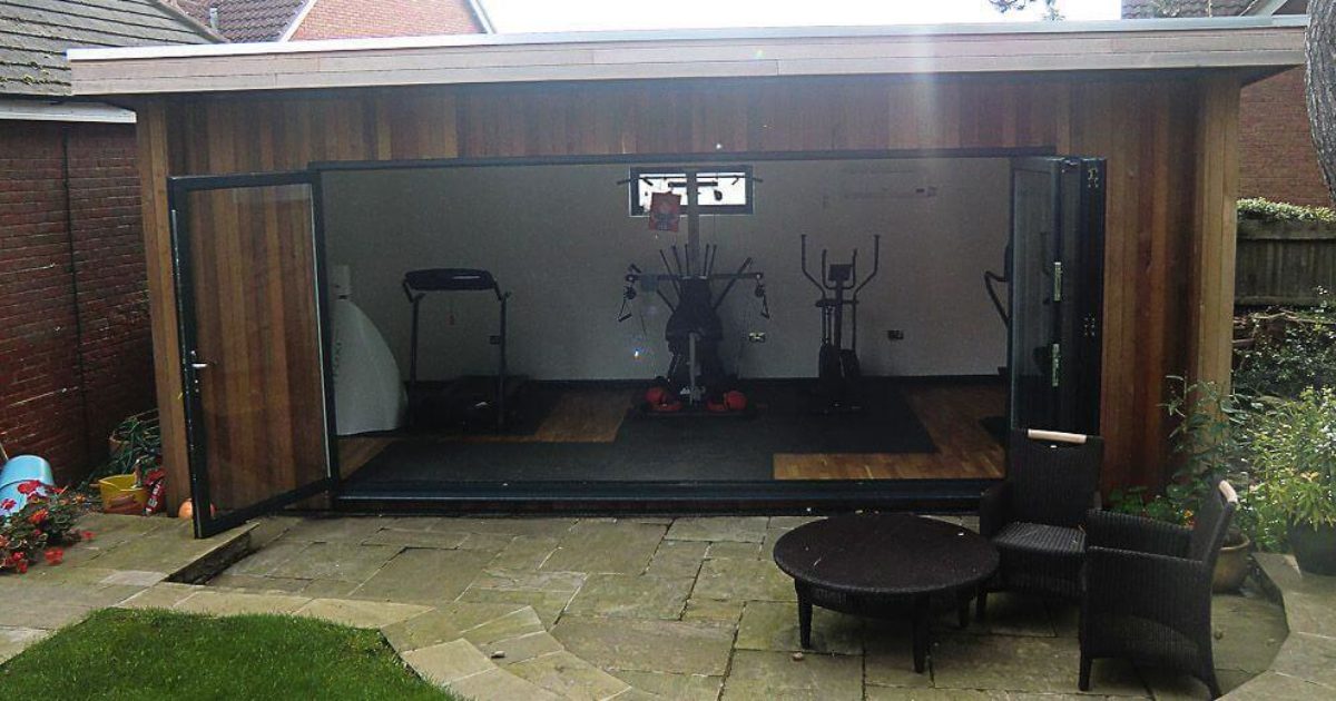 Luxury Home Gym With Folding Doors | Vertis Buildings